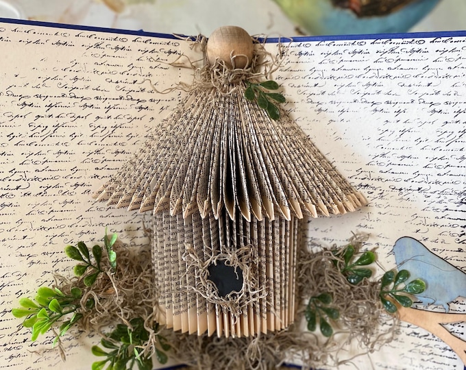 Book Page Bird House - Etsy