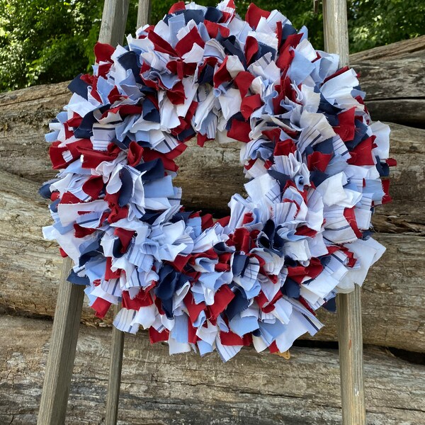 Patriotic Rag Wreath - Etsy