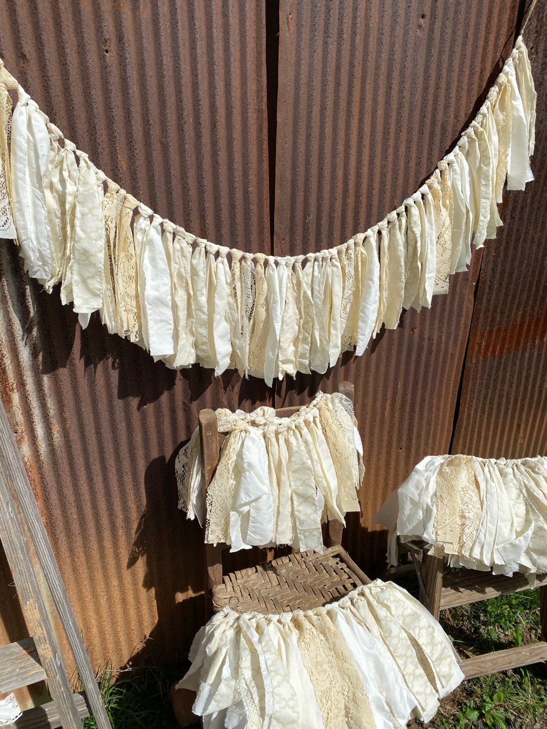 Shades of Antique White and Ivory Banner - Etsy