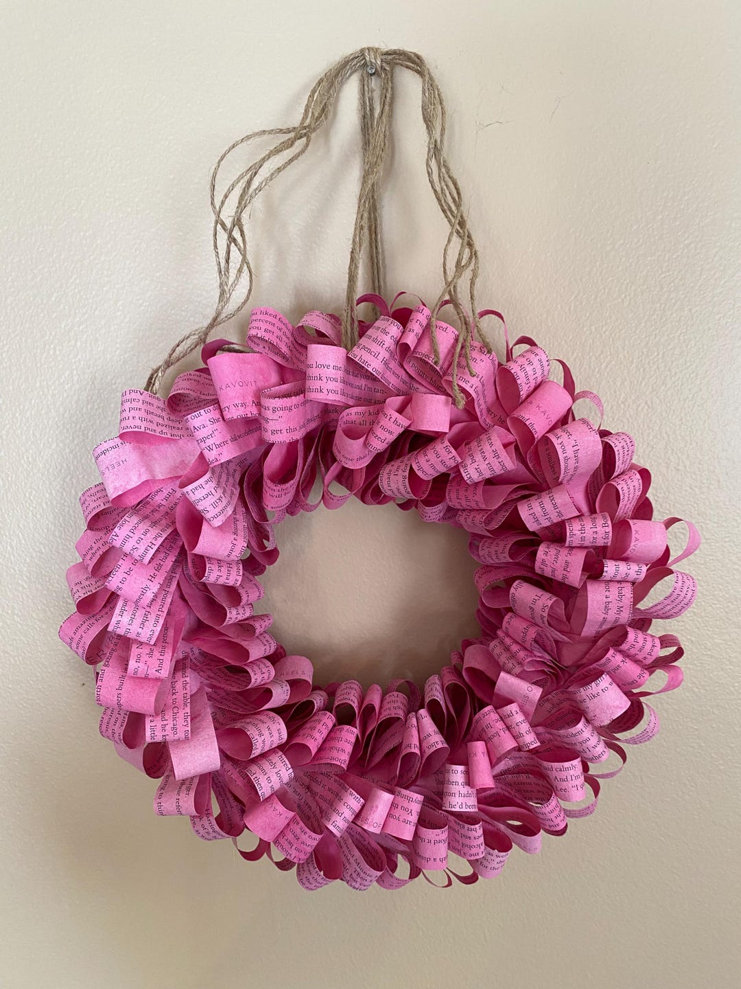 Magenta Book Page Loops Wreath - Etsy