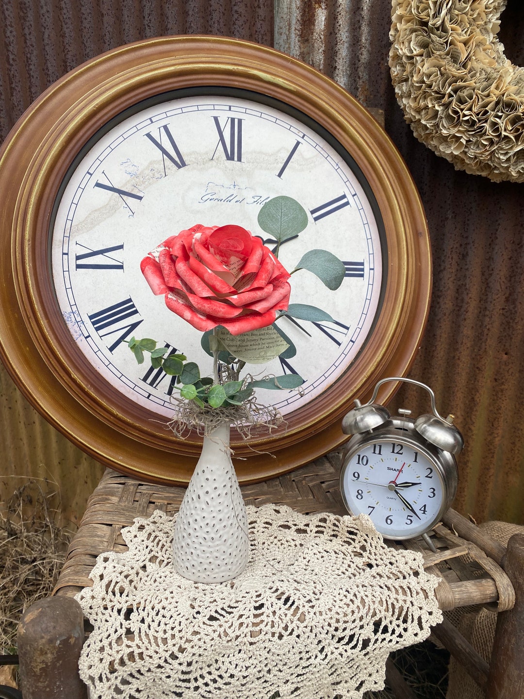 Red Book Page Rose - Etsy