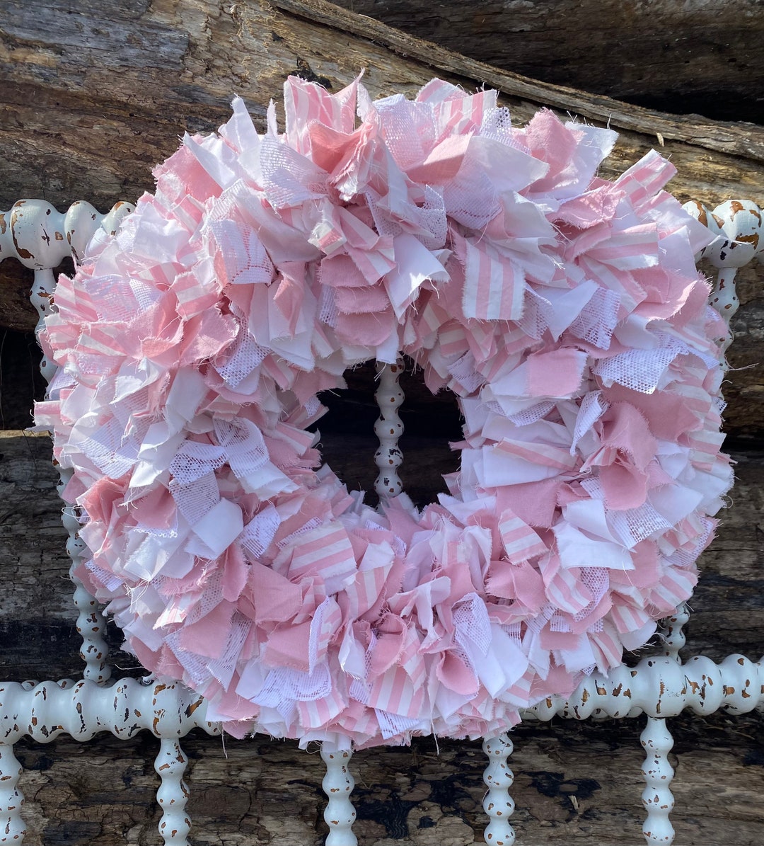 Shades of Pink Rag Wreath - Etsy