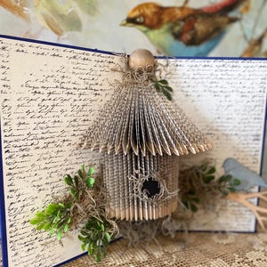 Book Page Bird House - Etsy