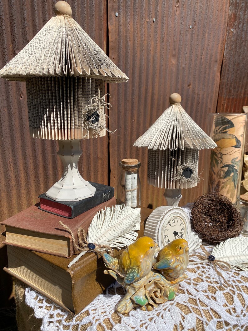 Book Page Bird House - Etsy