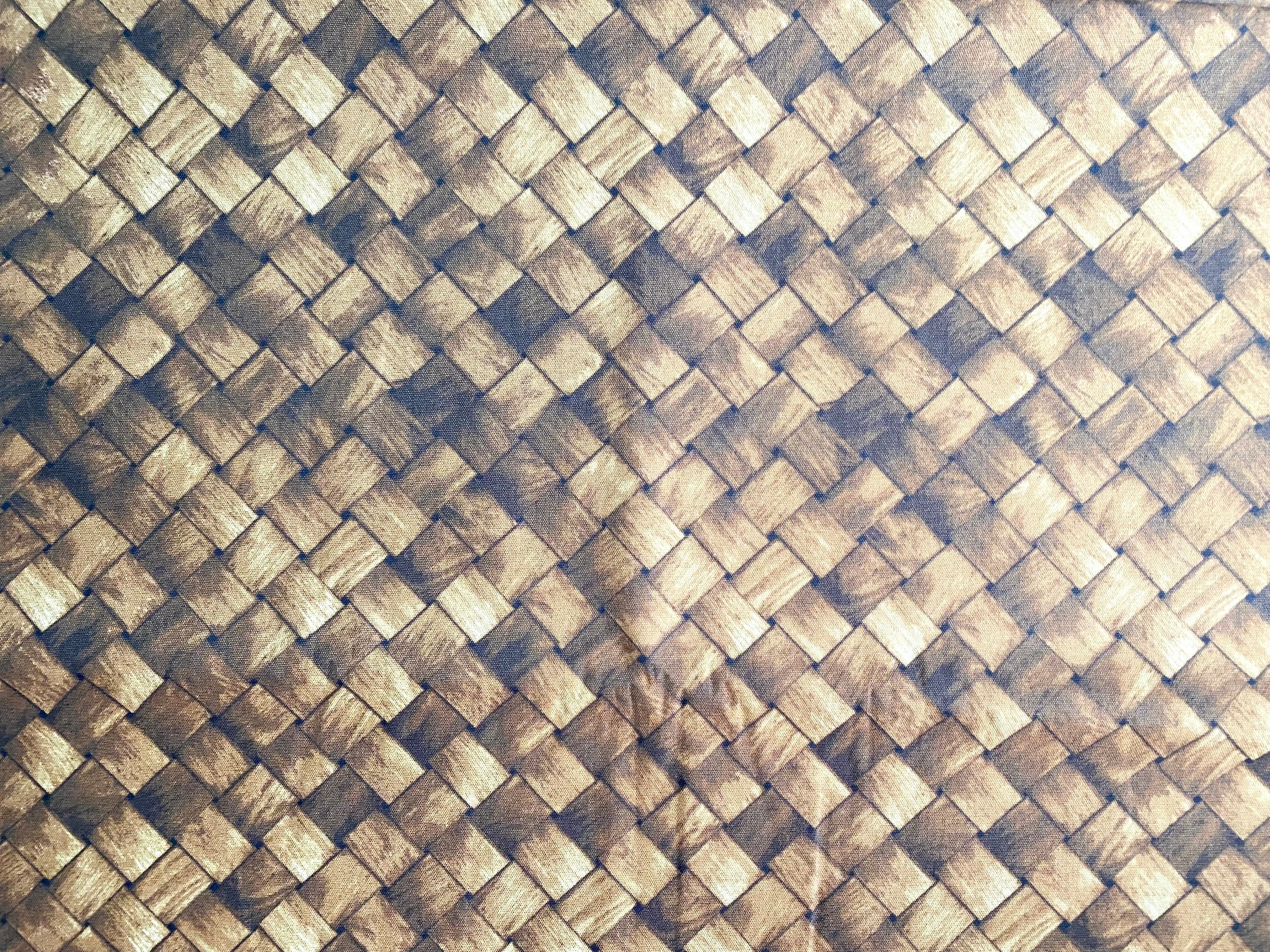 Cosmo Cotton Fabrics Rattan Pattern Light Brown Brown - Etsy