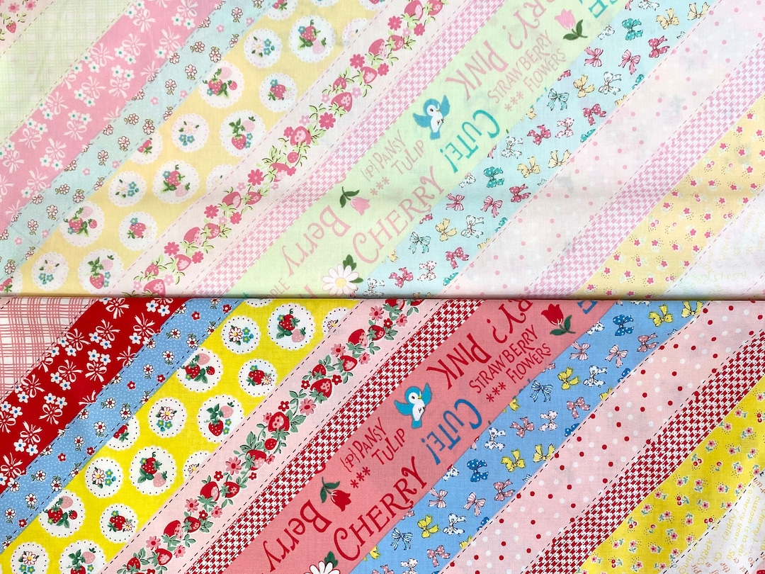 Atsuko Matsuyama X Yuwa Cotton Fabric - Bias Ribbon, Pastel, Colorful - Etsy