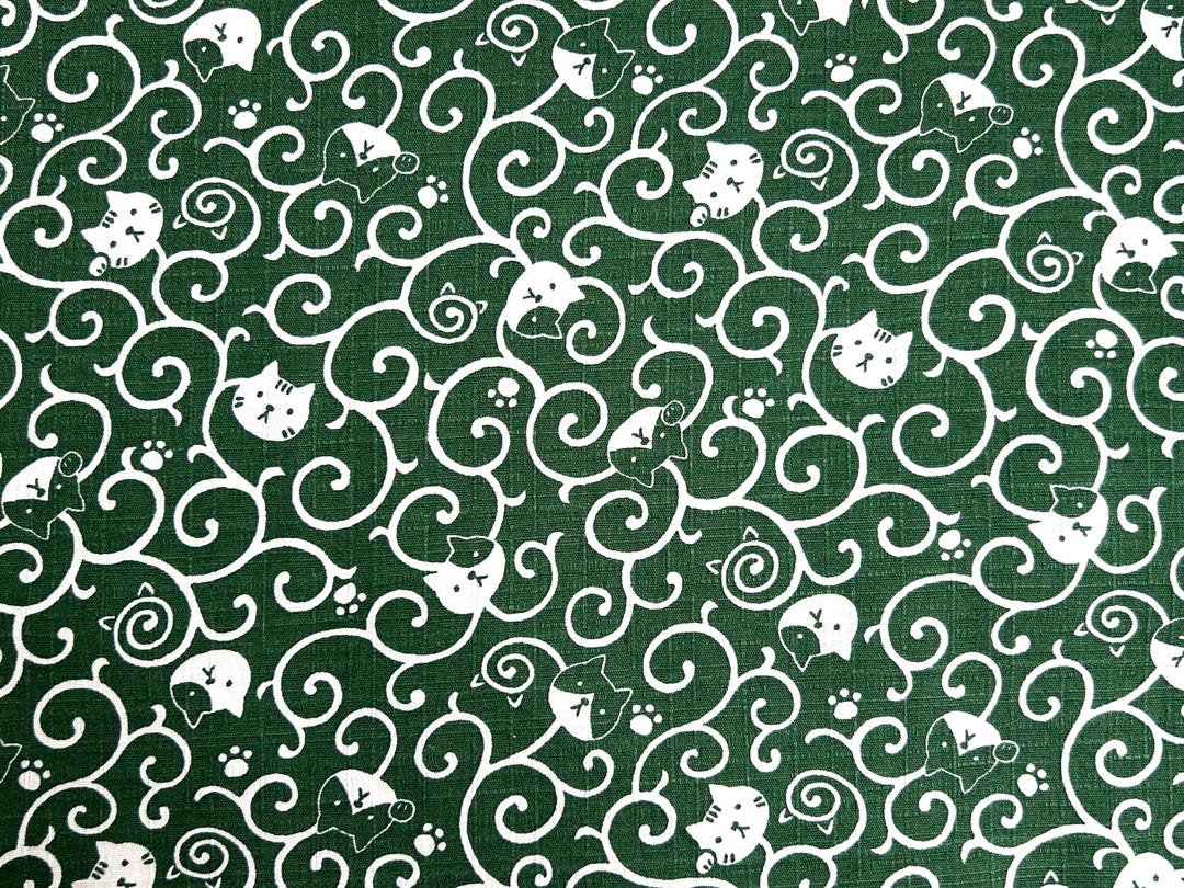 Cotton Fabric - Fukufuku "cat", Kitty - Etsy