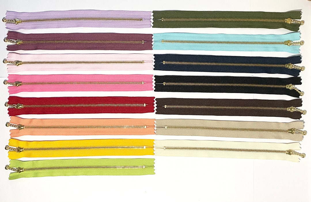 YKK Zips/zippers 20cm, Metallic Gold Coloured Ball Slider & Teeth - Etsy