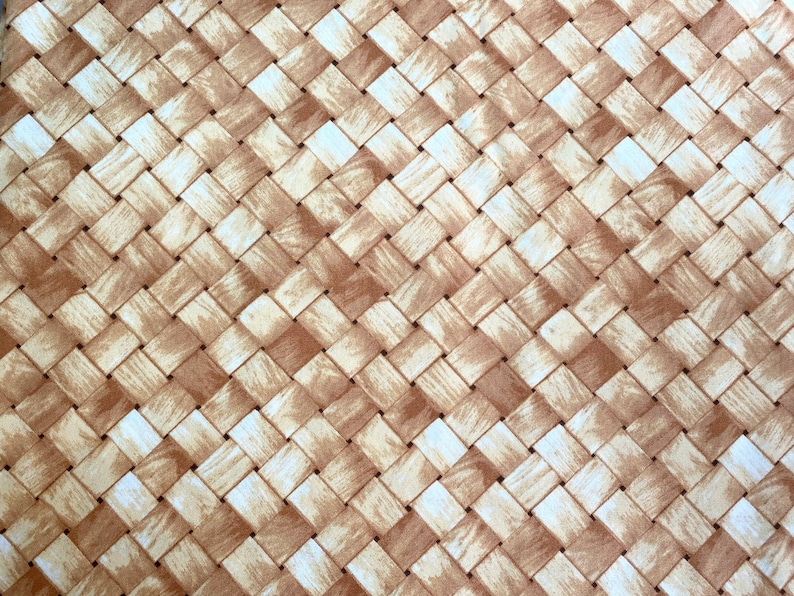 Cosmo Cotton Fabrics Rattan Pattern Light Brown Brown - Etsy