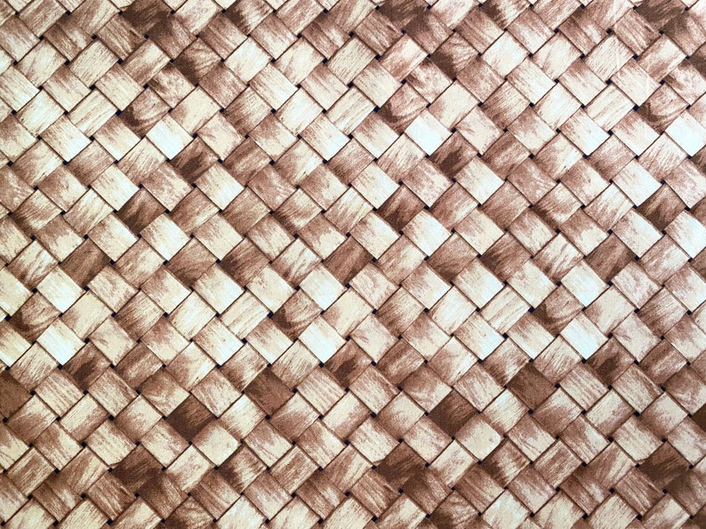 Cosmo Cotton Fabrics Rattan Pattern Light Brown Brown - Etsy
