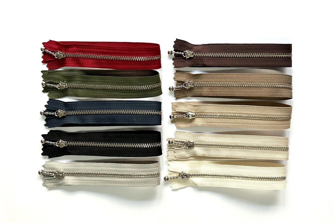 YKK Zips/zippers 25cm, Metallic Silver Coloured Ball Slider & Teeth - Etsy