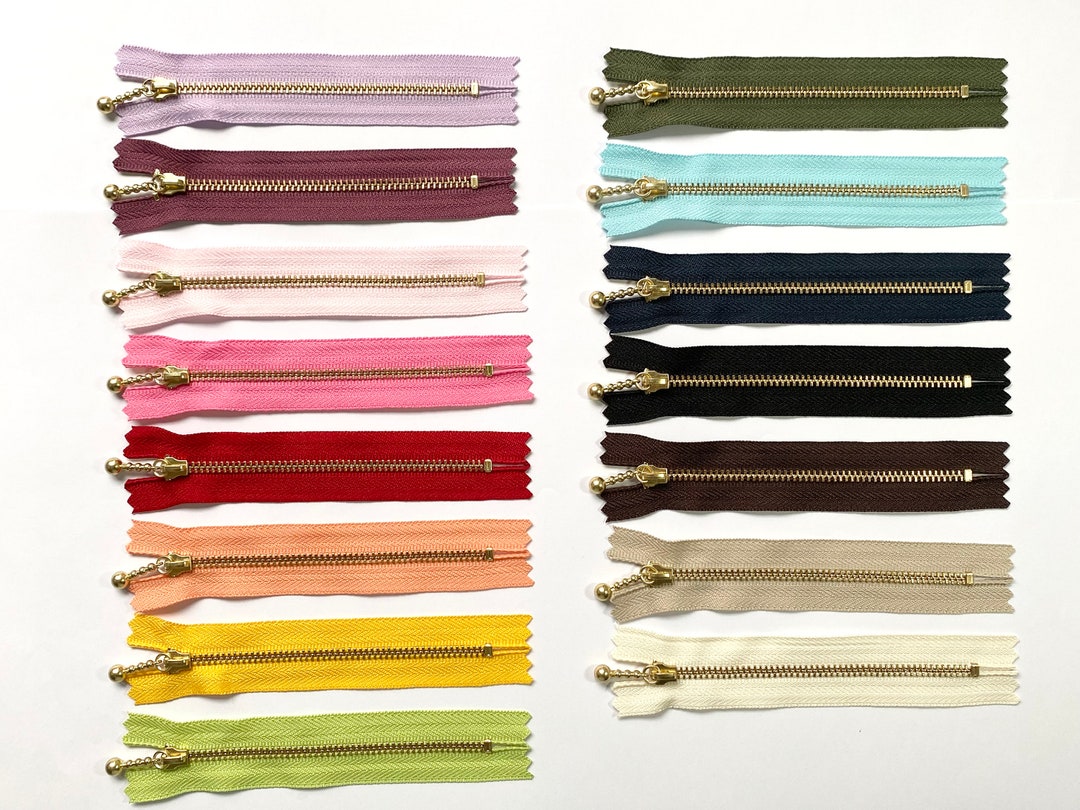 YKK Zips/zippers 12cm, Metallic Gold Coloured Ball Slider & Teeth - Etsy