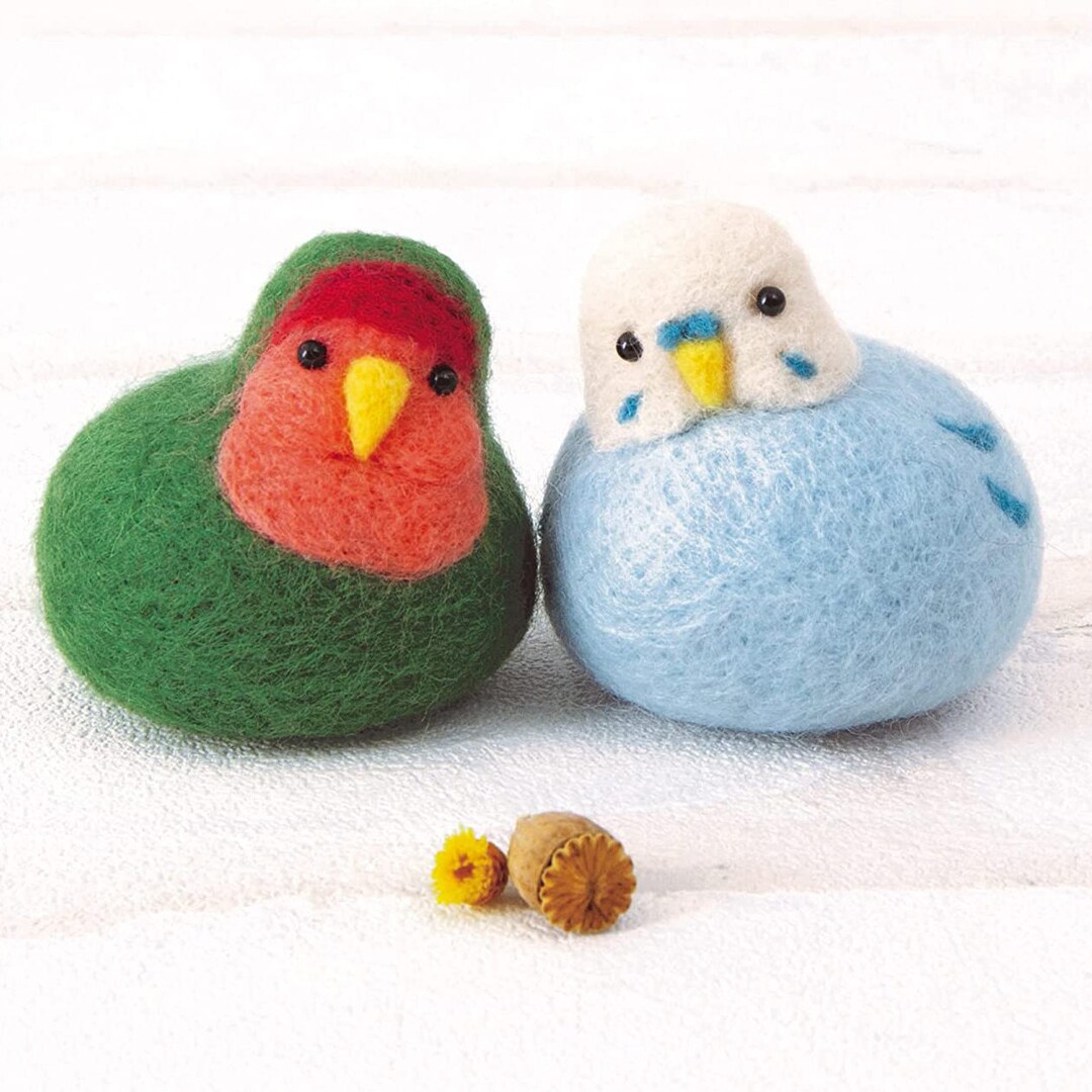Japanese Hamanaka Needle Felting Craft Kit, Rosy-faced Lovebird and Budgerigar - Etsy