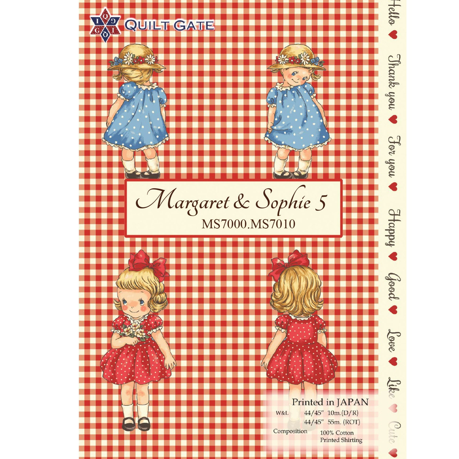 Quilt Gate Cotton Fabrics - Margaret & Sophie 5 Stripe X Check Pattern ...
