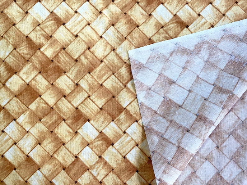 Cosmo Cotton Fabrics Rattan Pattern Light Brown Brown - Etsy