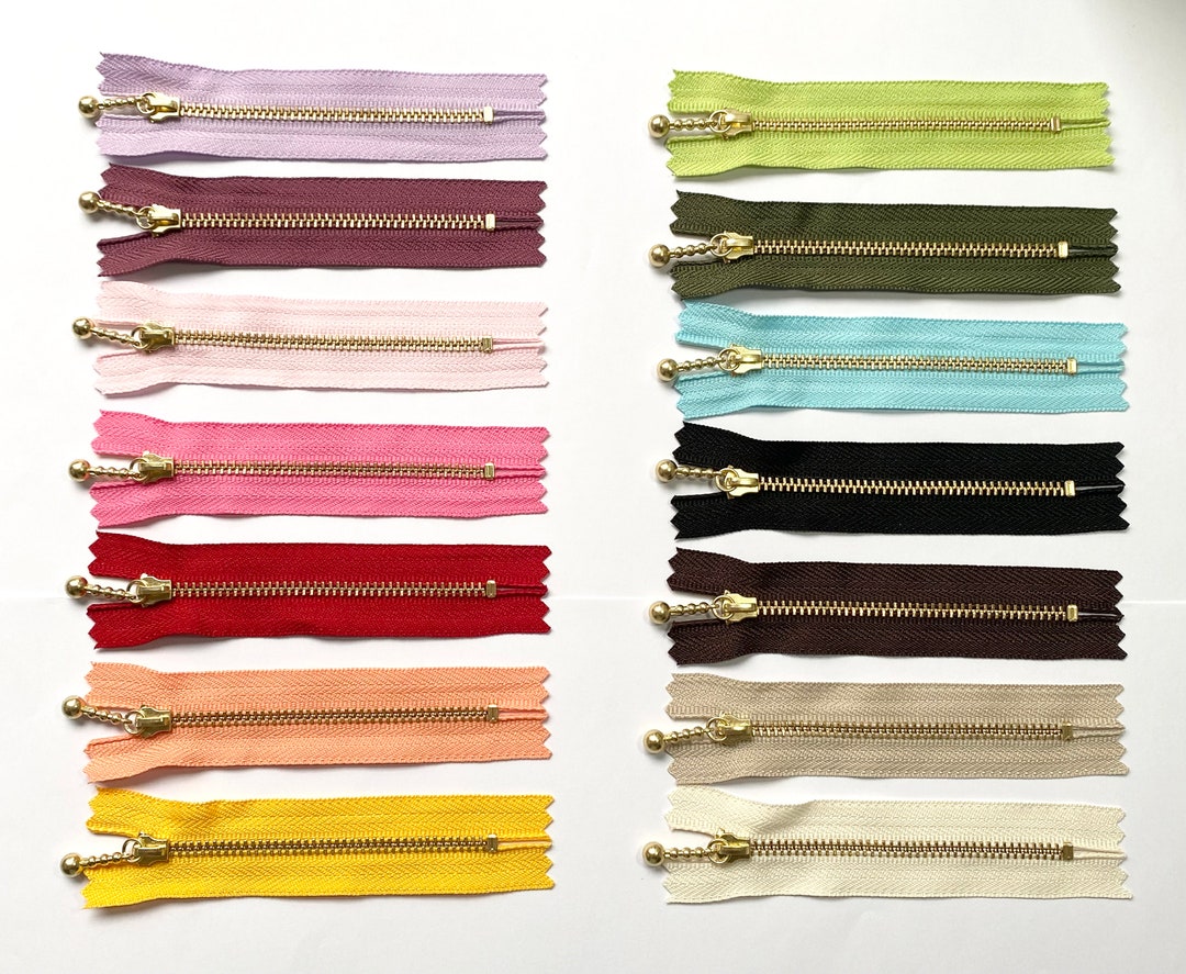 YKK Zips/zippers 10cm, Metallic Gold Coloured Ball Slider & Teeth - Etsy UK