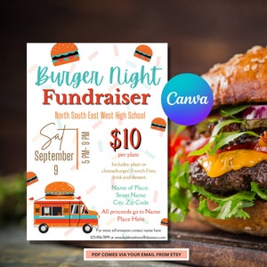 Burger Night Fundraiser Invitation Template | Burger Night Fundraiser ...