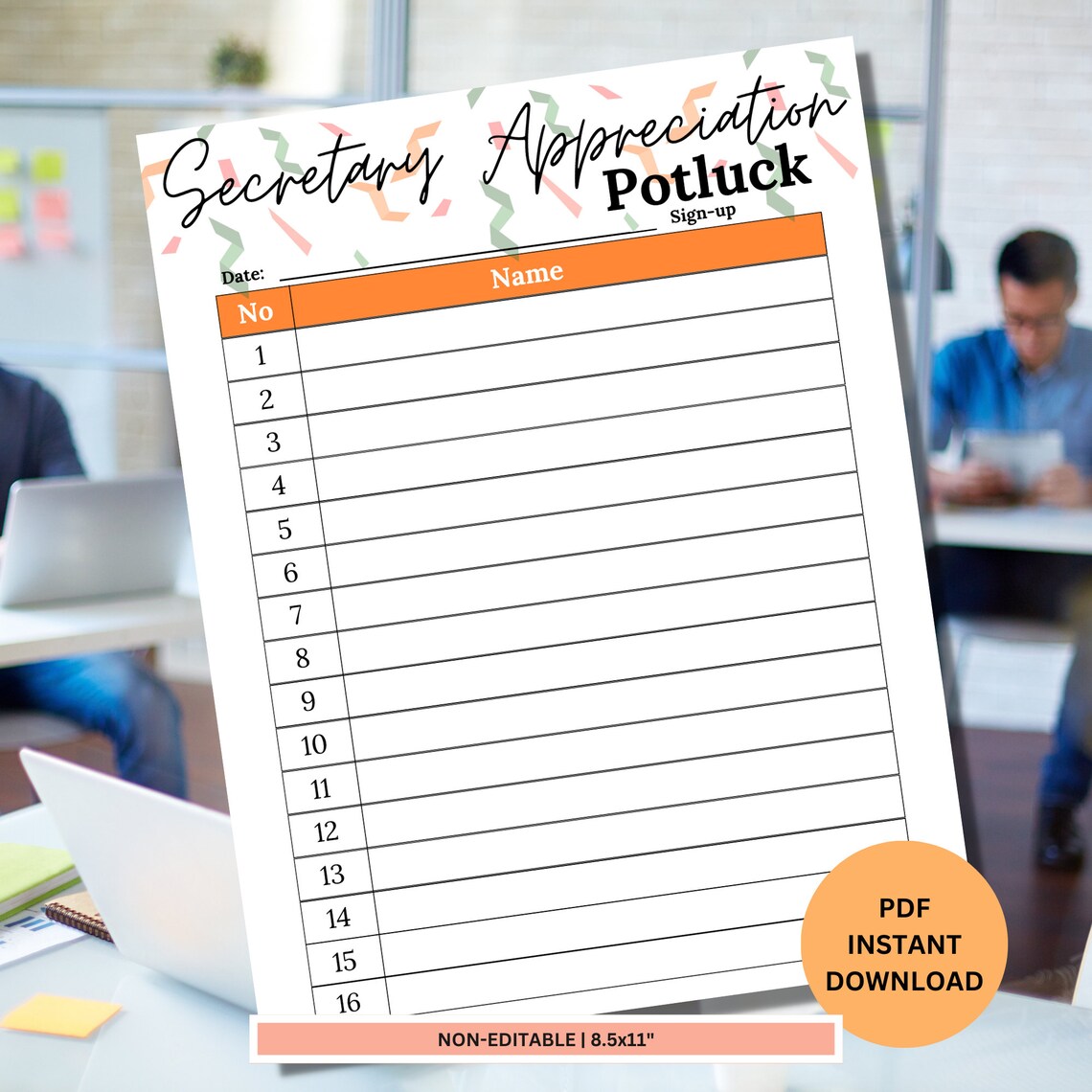 Secretary Appreciation Potluck Sign up Sheet Work Appreciation Potluck ...