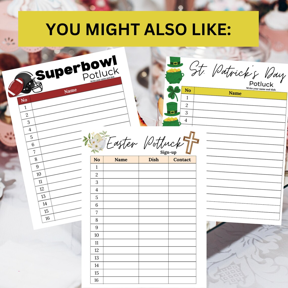 Potluck Sign up Sheet Bridal Shower Potluck Sign up Sheet - Etsy