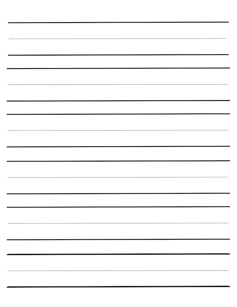 Handwriting Practice Sheet Blank Handwriting Practice Pages Wide Lined ...