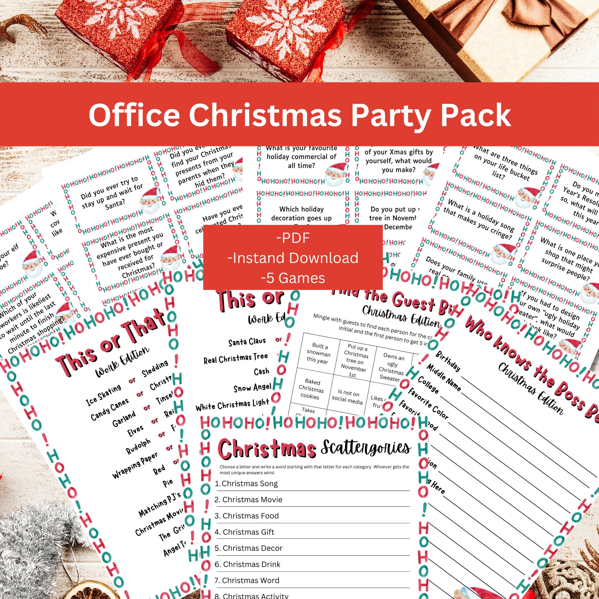 Office Holiday Game Bundle | Christmas Work Game Bundle | Christmas ...