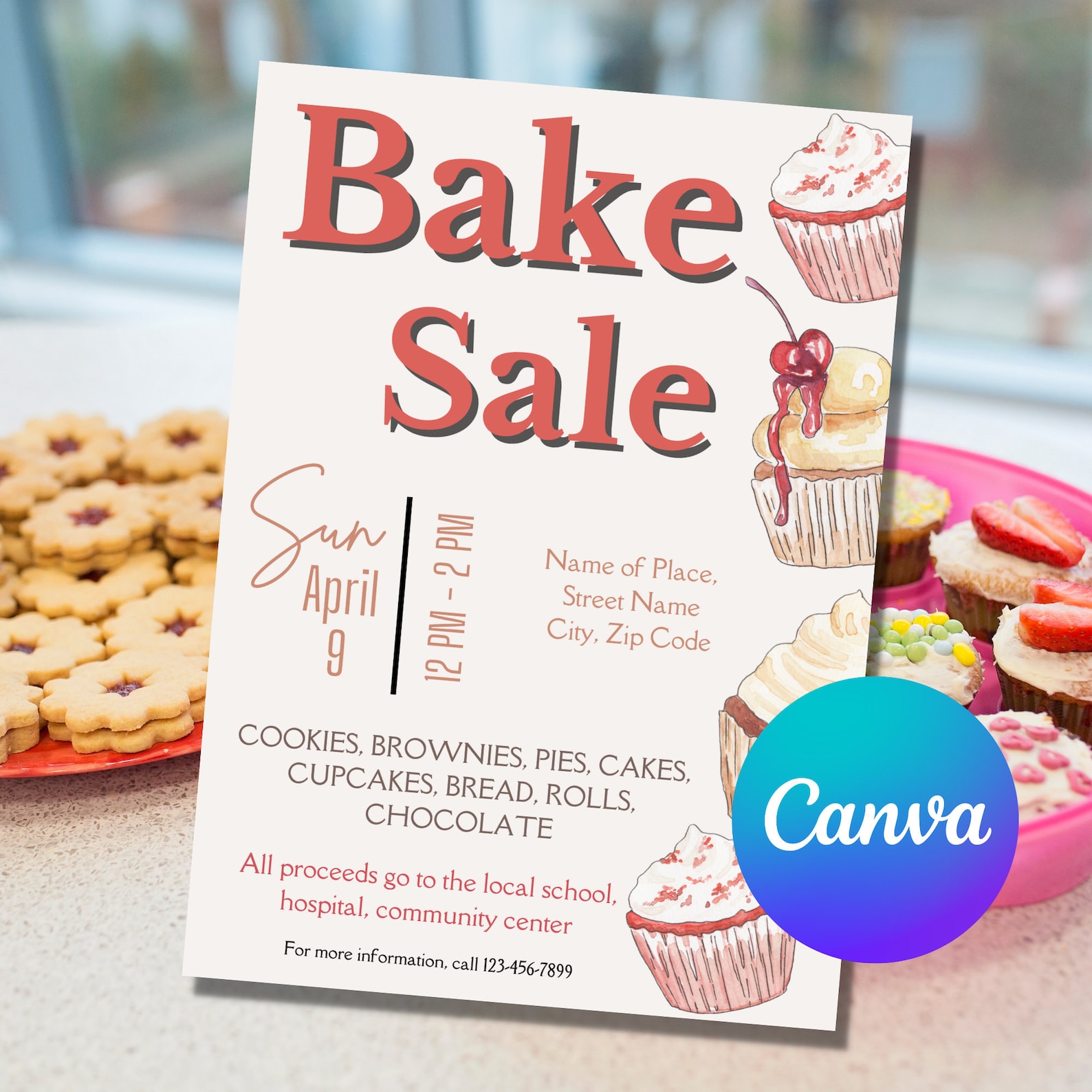 Bake Sale Flyer Template | Bake Sale | Dessert Flyer | Bake Sale Flyer ...