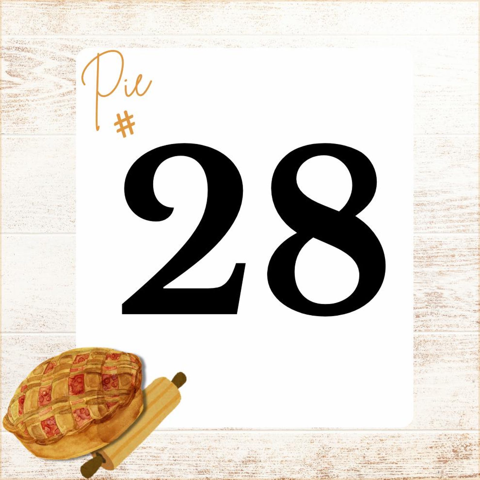 Pie Bake-off Number Cards Printable| Pie Party | Pie Competition |pie ...