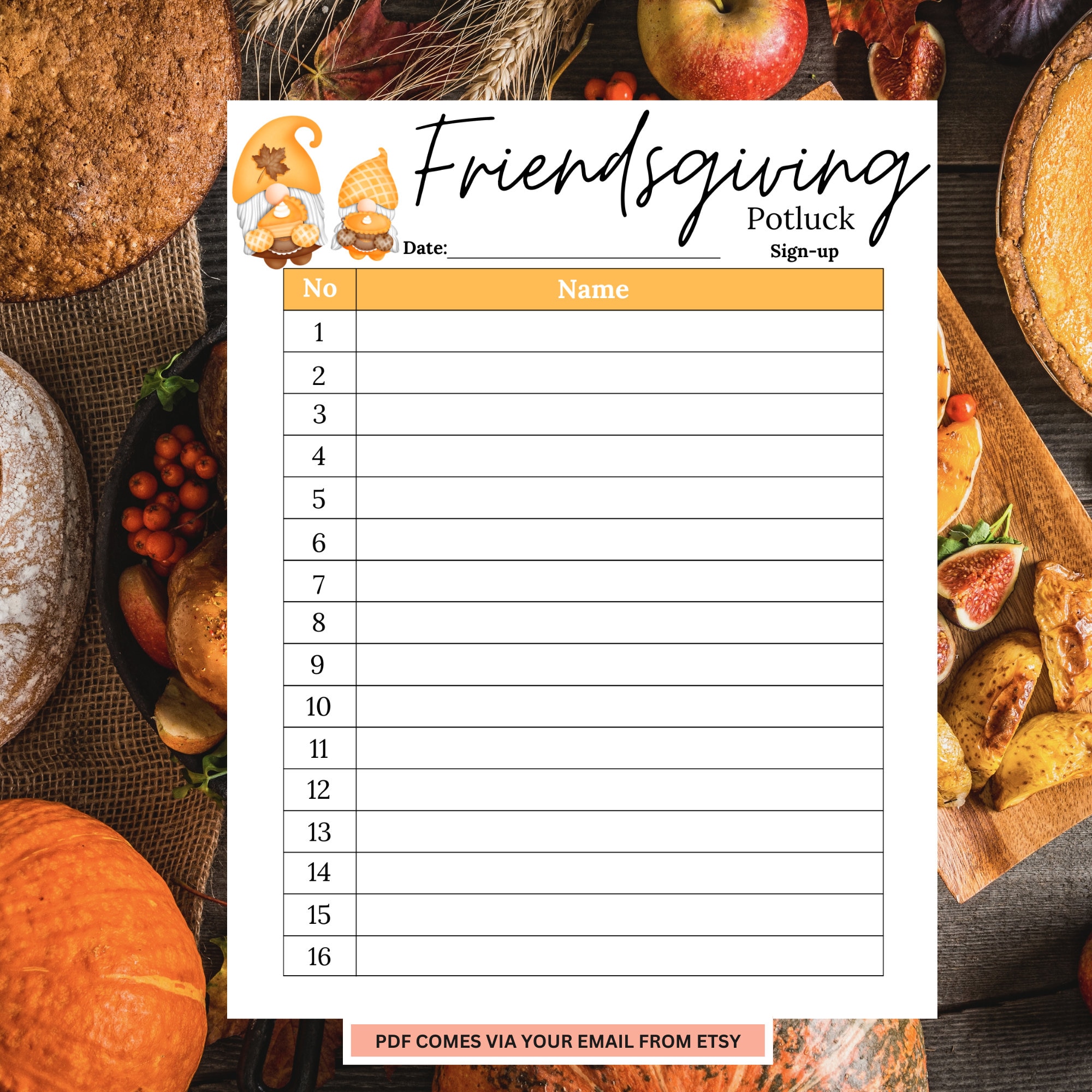 Potluck Sign up Sheet Friendsgiving Day Potluck Sign up Sheet Potluck ...