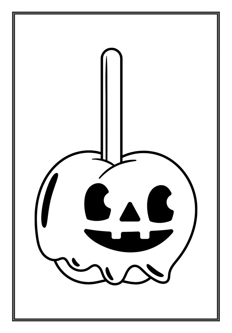 Halloween Coloring Pages Printable Easy 8.5x11 - Etsy