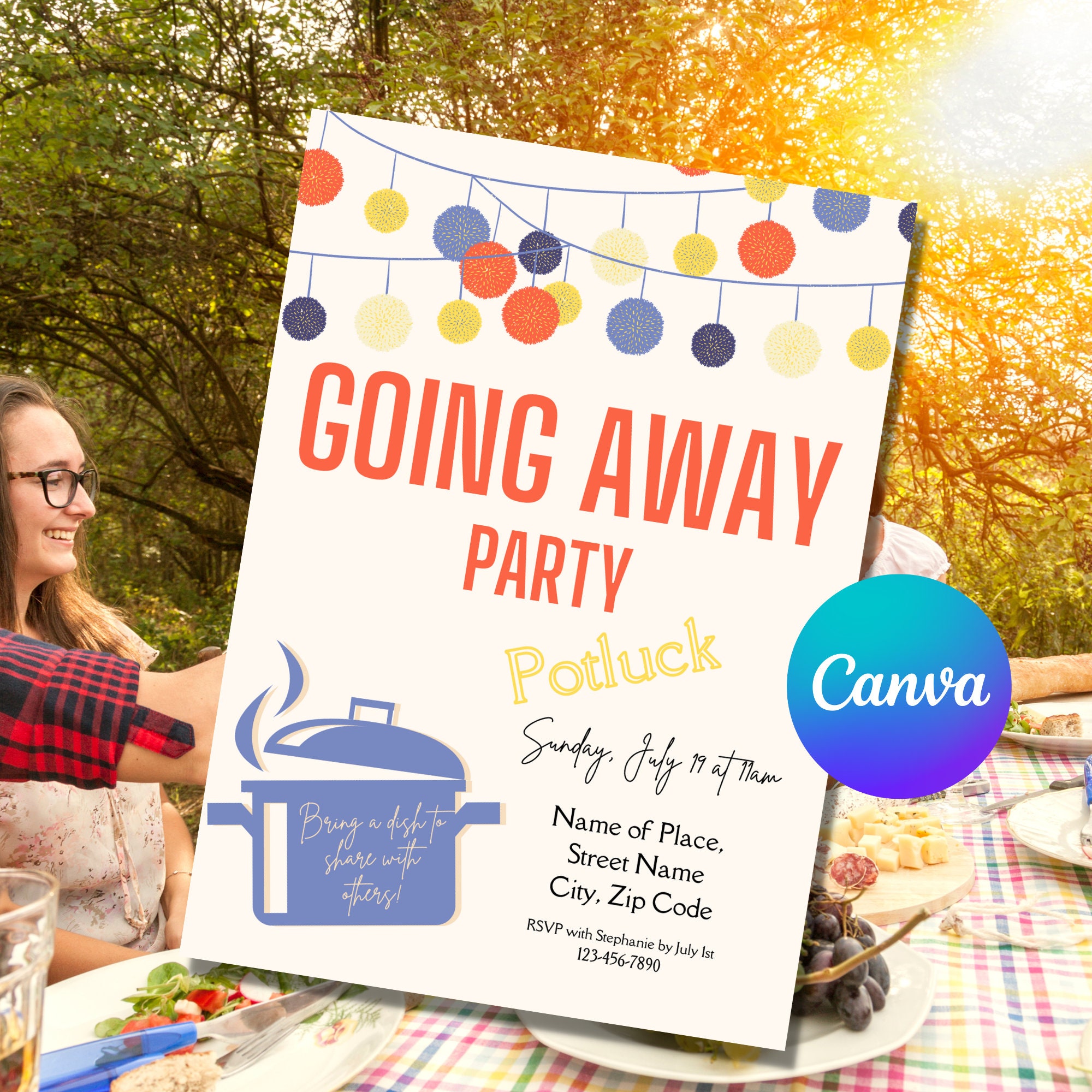 Going Away Potluck Invitation Template | Going Away Party Potluck ...