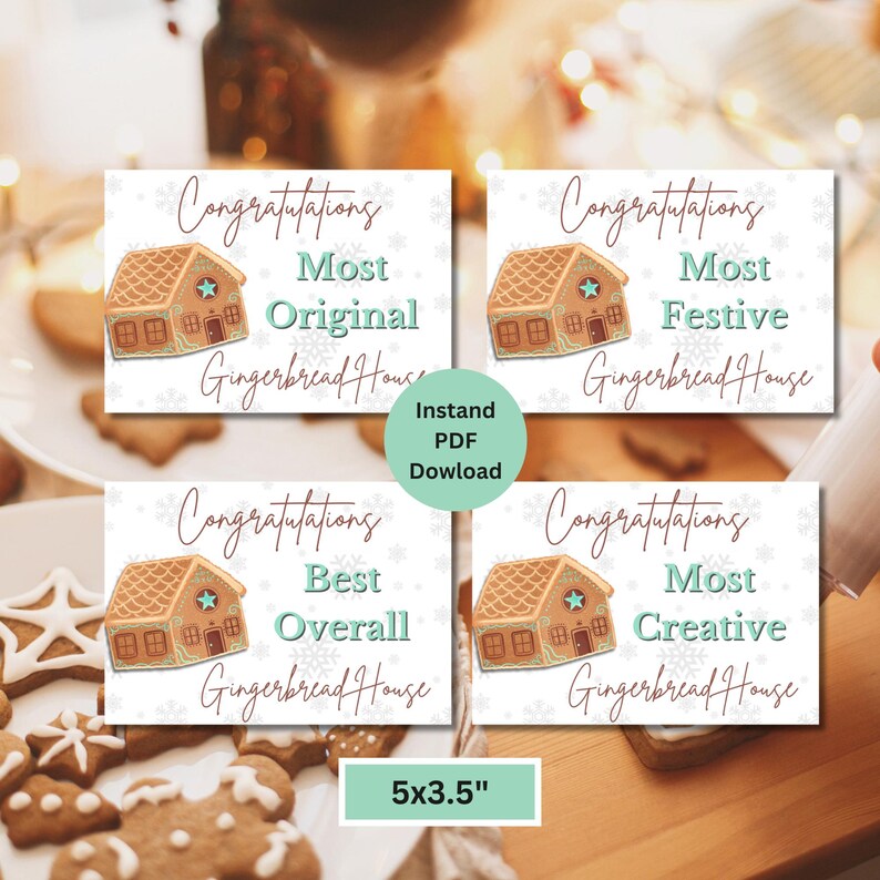 Gingerbread House Contest Bundle |voting Ballot Card Gingerbread Sign ...