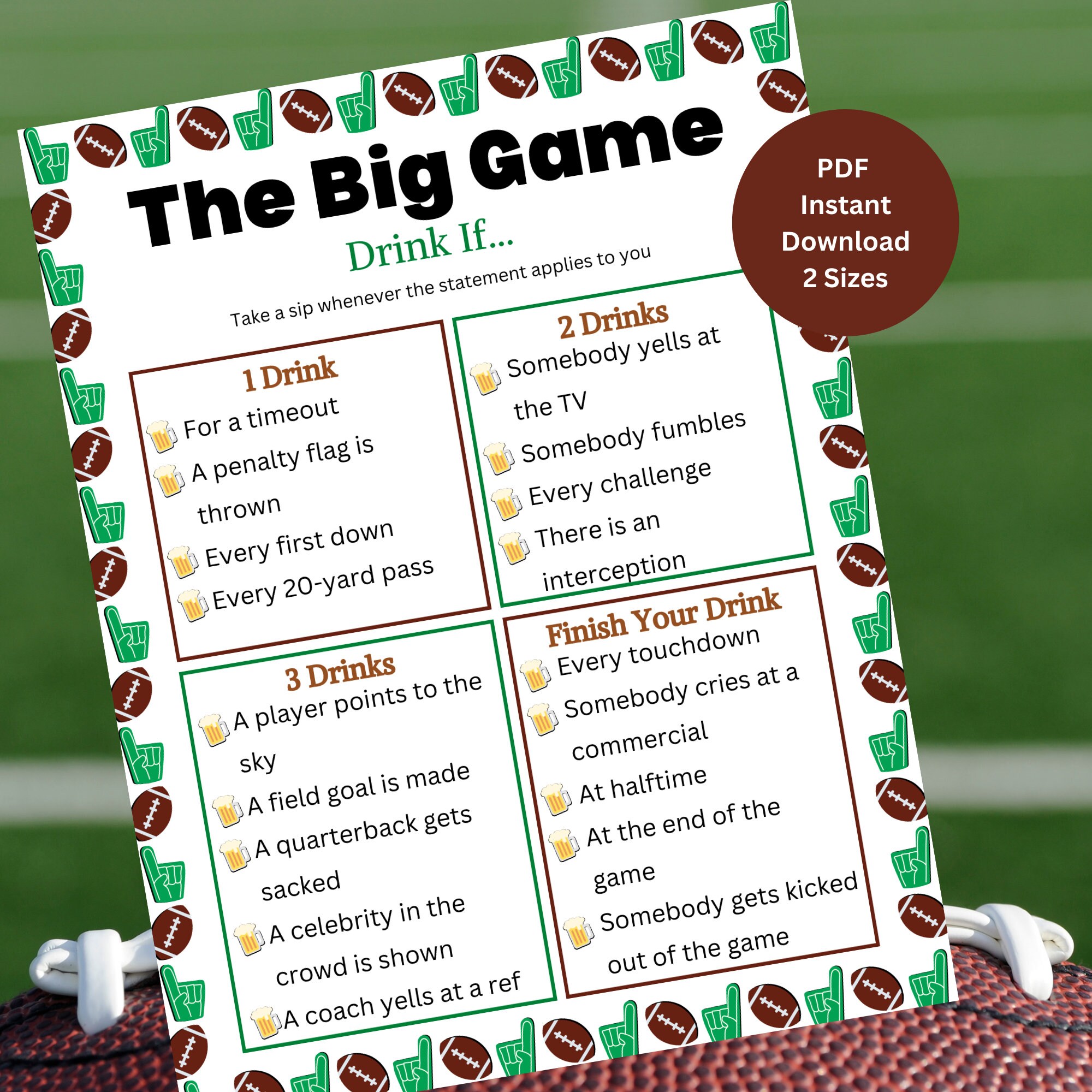 The Big Game Party Games the Big Game Drink If Big Game Games Football ...