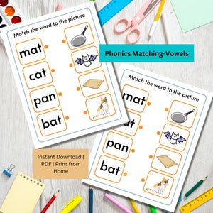 Phonics Worksheets Vowels & Digraph Bundle | CVC Words | Phonics Games ...