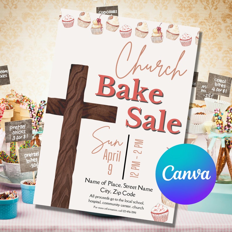 Church Bake Sale Flyer Template | Church Bake Sale | Church Desserts ...