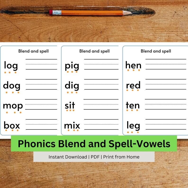 Phonics Worksheets Vowels | CVC Words | Phonics Games | Letter Sounds ...
