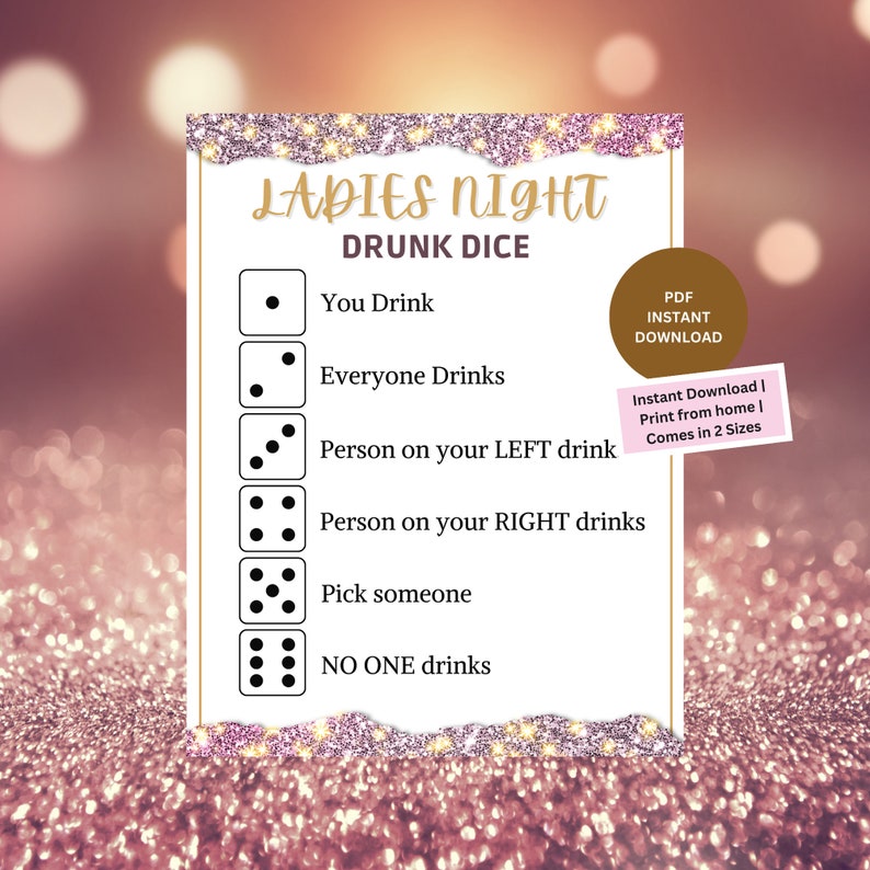 Ladies Night Out Games Drunk Dice Girls Night Out Girls Night in Adult ...