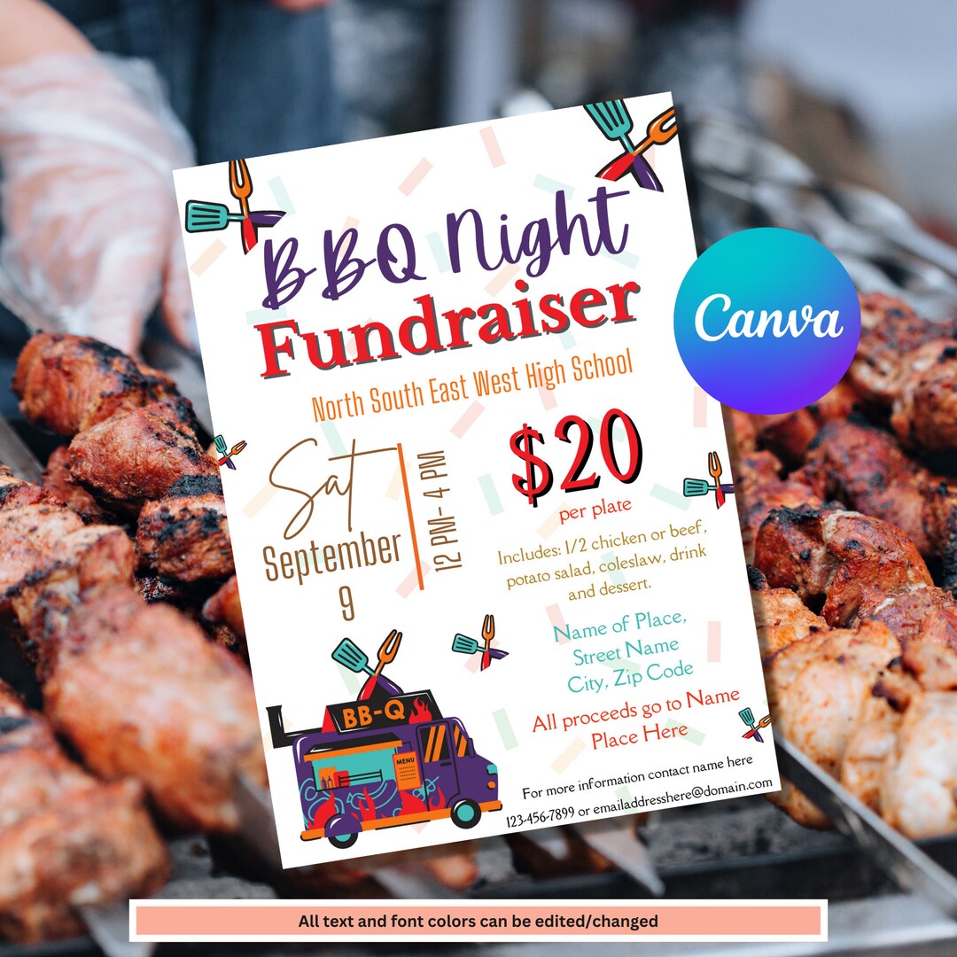BBQ Night Fundraiser Invitation Template | BBQ Night Fundraiser Flyer ...