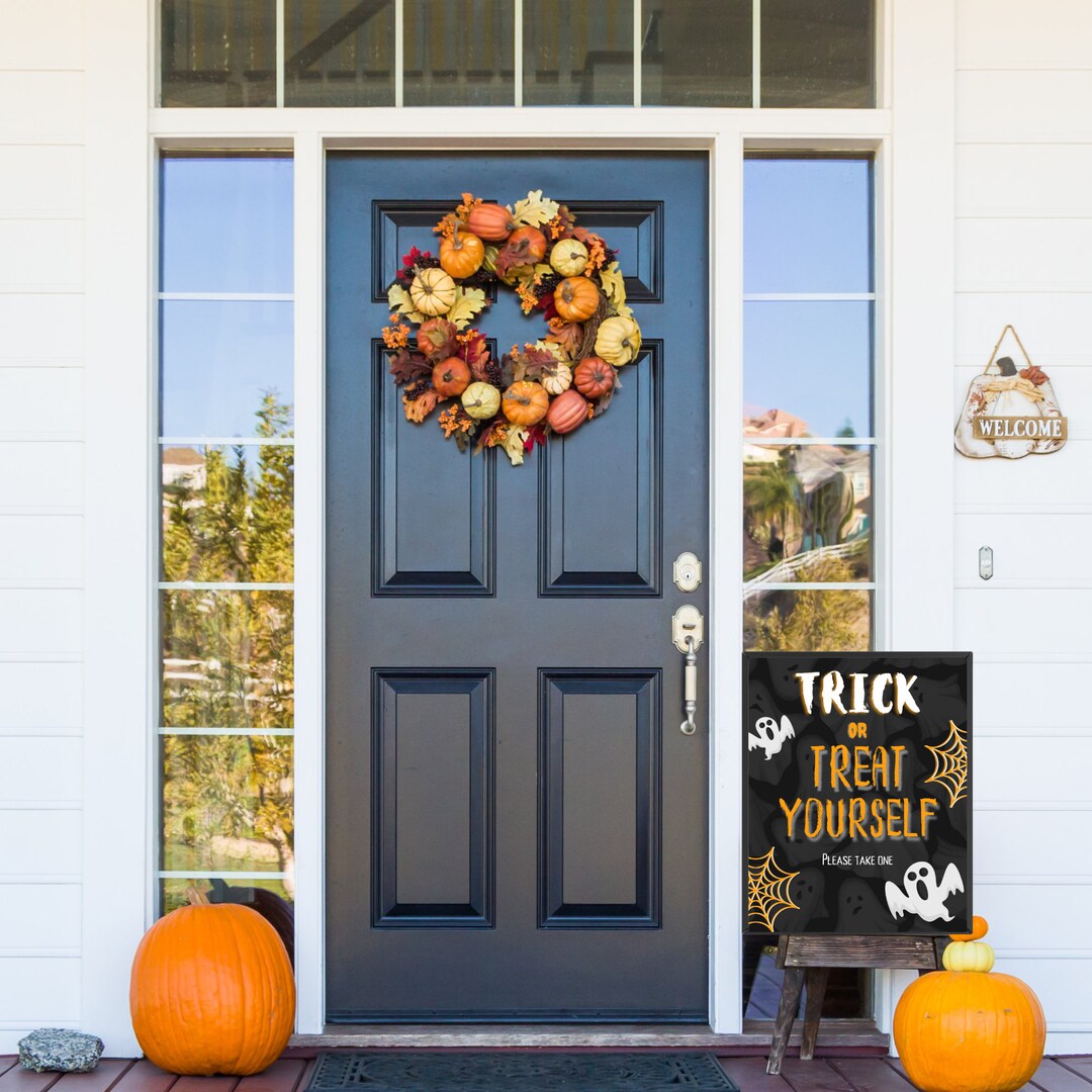 Trick or Treat Yourself Sign Halloween Trick or Treat Bowl Please Take ...