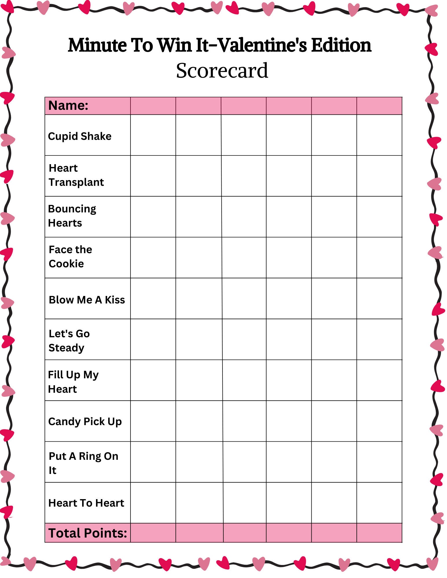 Minute to Win It Games Minute to Win It Valentine's Day Games Valentine ...