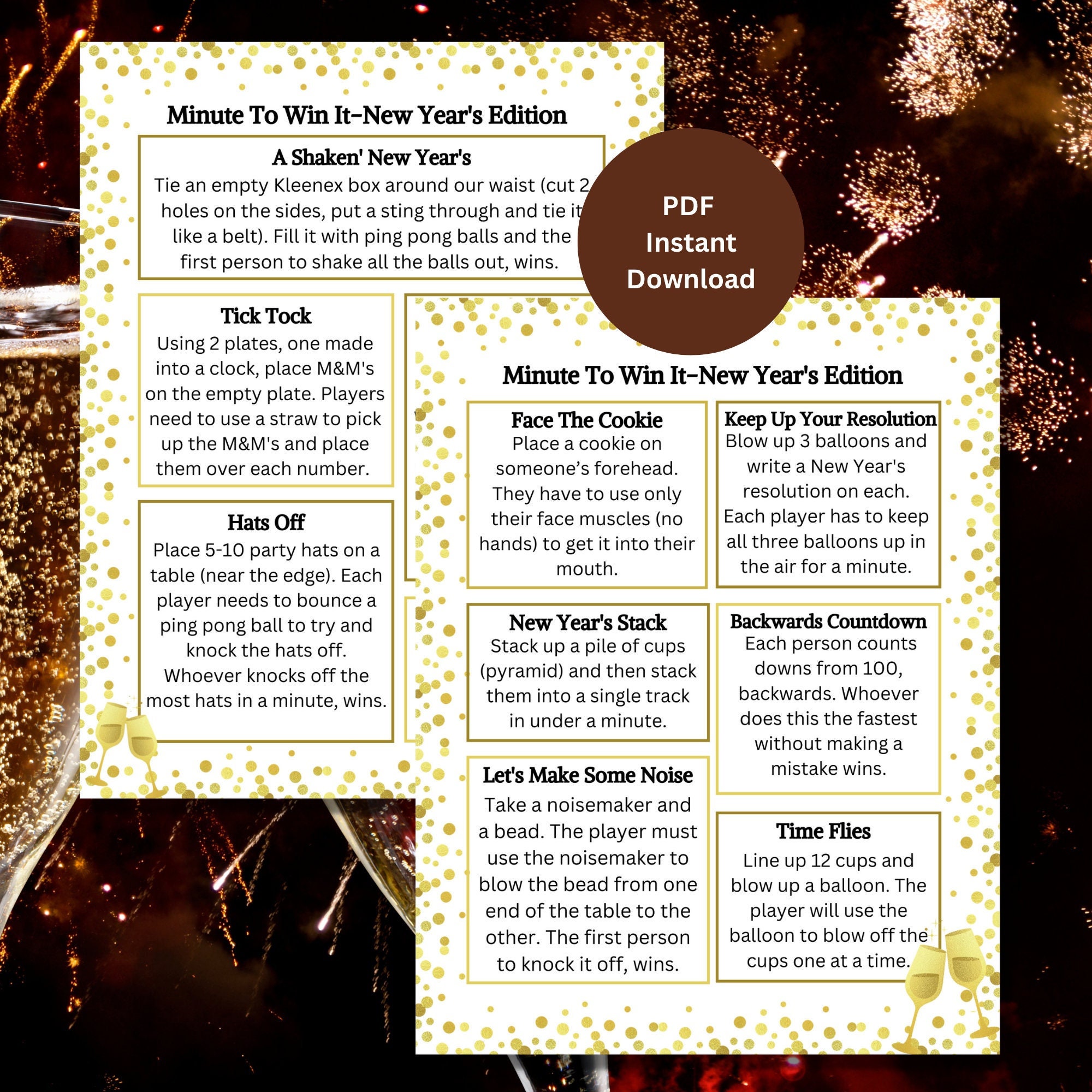 Minute to Win It Games | Minute to Win It New Year's Games | New Year's ...