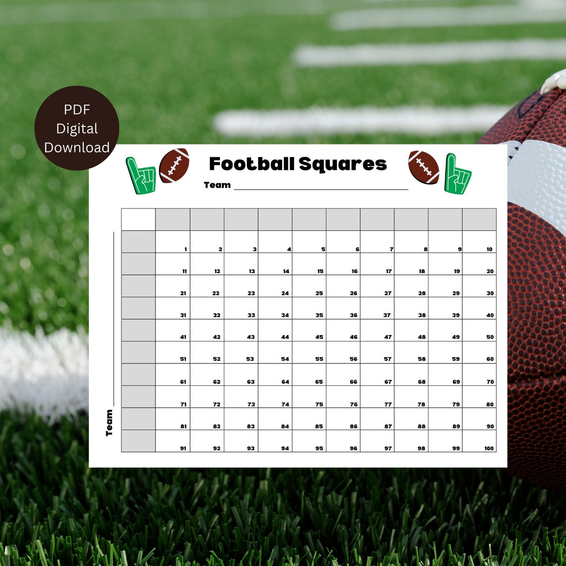 Football Squares | Football Squares | Football Party Game | Football ...