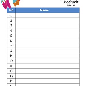 Potluck Sign up Sheet | Welcome Back Potluck Sign up Sheet | Welcome ...