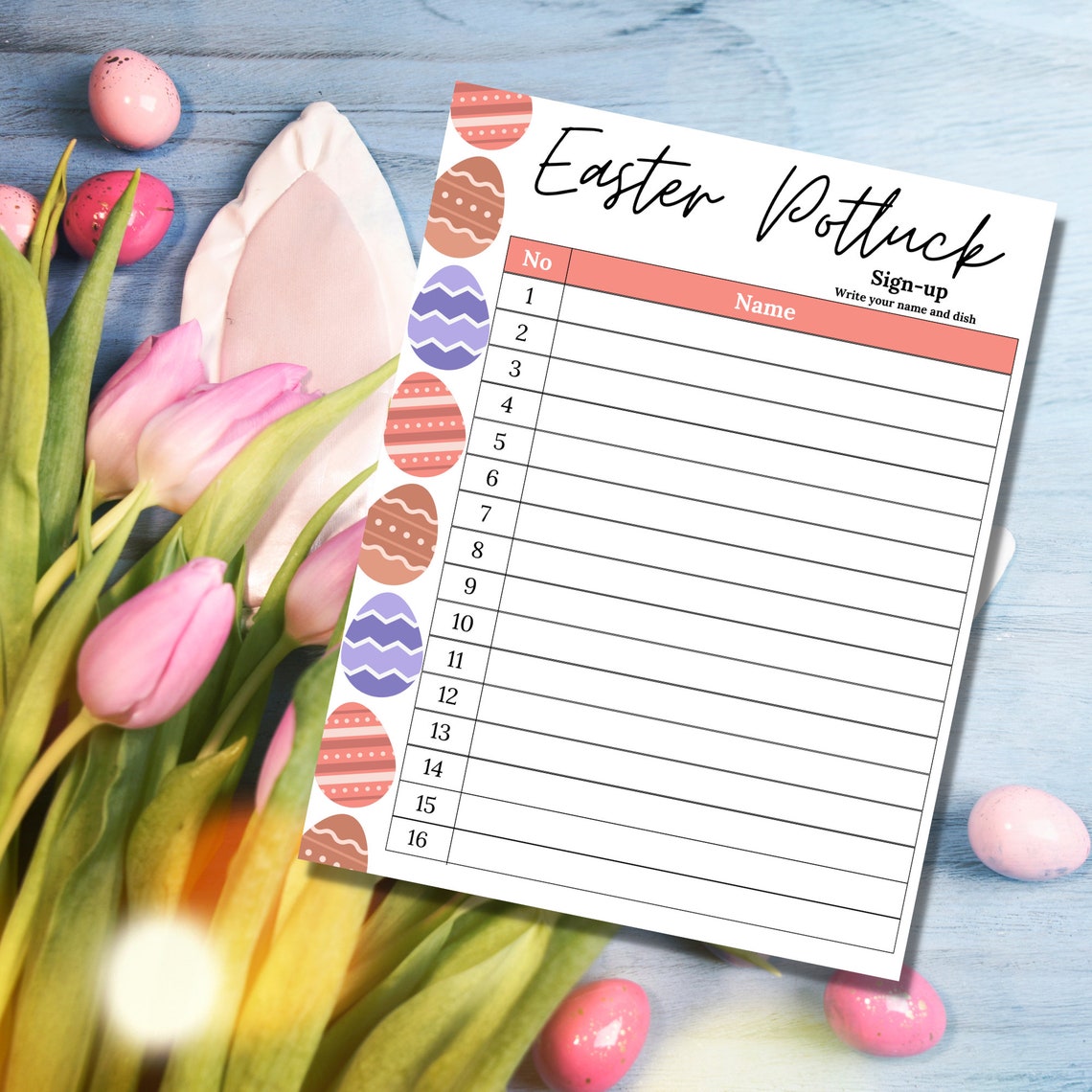 Potluck Sign up Sheet Easter Potluck Sign up Sheet Easter - Etsy
