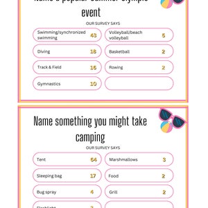 Family Feud Summer Game | Summer Printable Games | Summer Activities ...