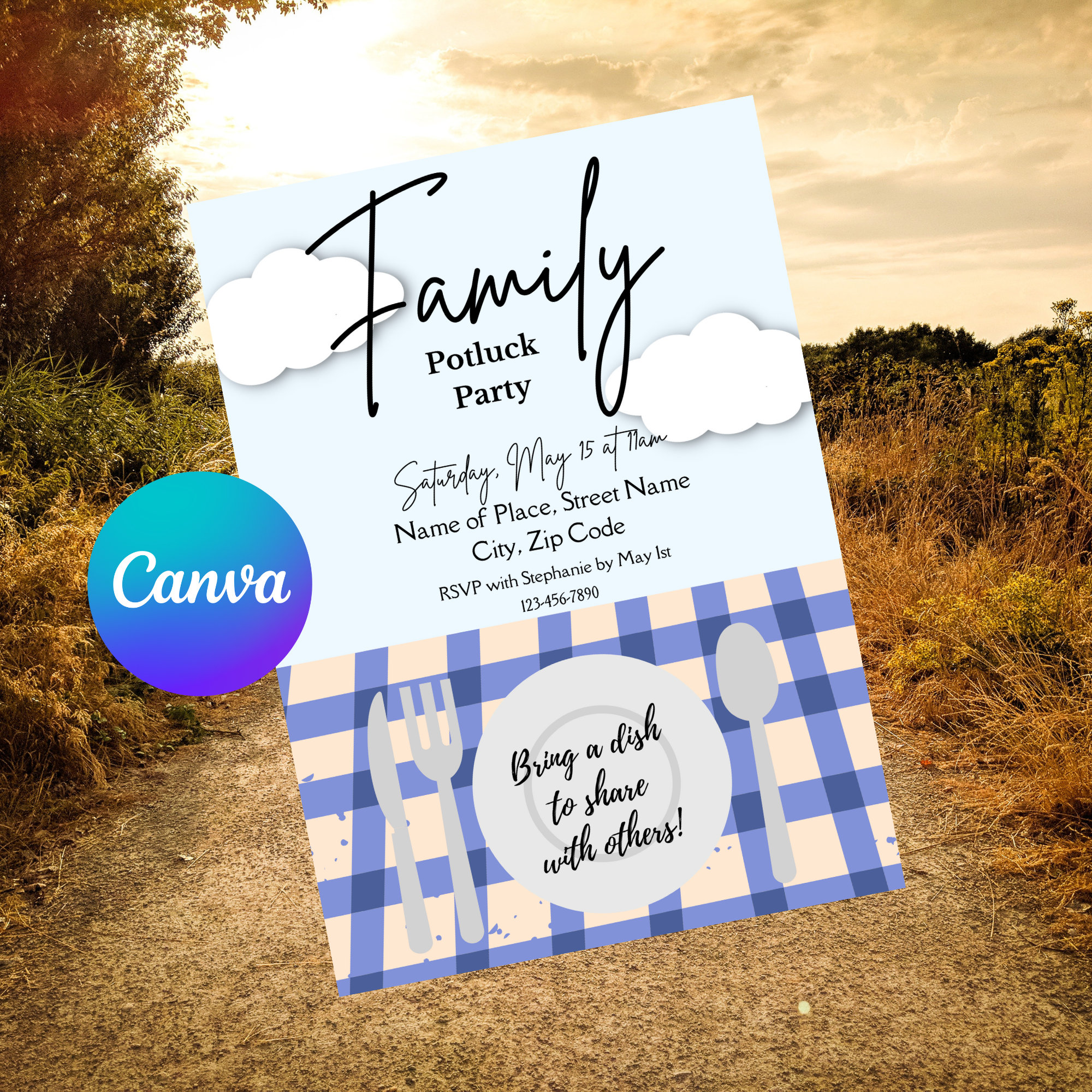 Family Potluck Invitation Template | Family Party Potluck Invite ...
