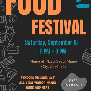 Food Festival Flyer Template | Food Festival Flyer | Editable Food ...
