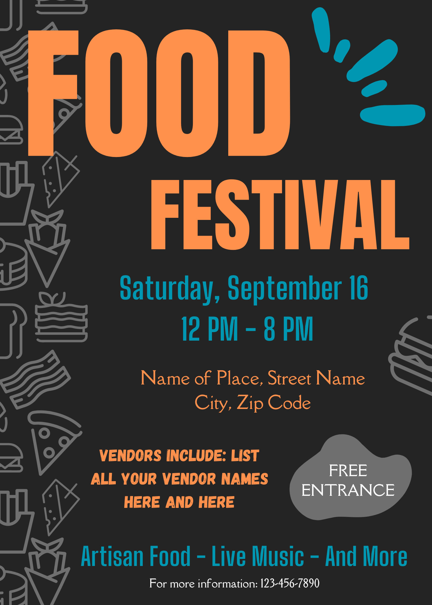 Food Festival Flyer Template | Food Festival Flyer | Editable Food ...