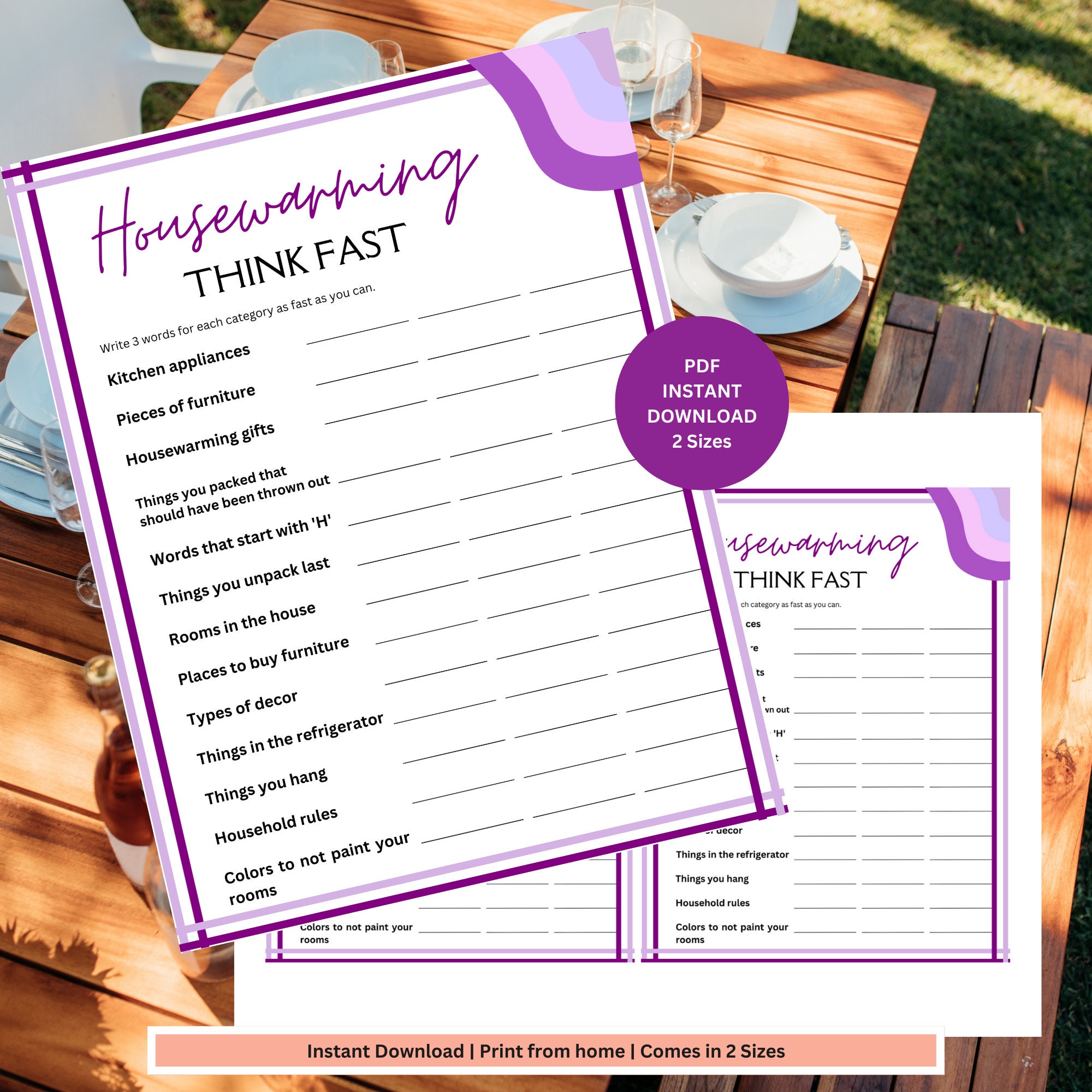 Think Fast Housewarming Game | Housewarming Game | Moving Day | New ...