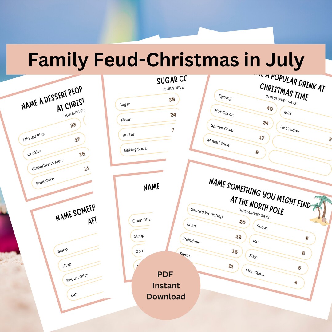 Christmas in July Family Feud Games | Family Feud Christmas Games ...