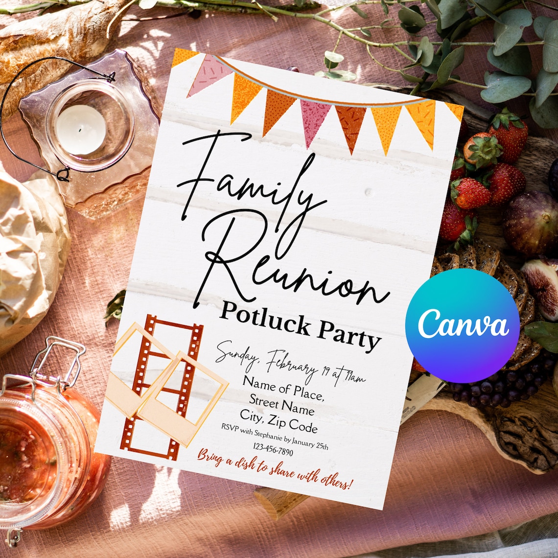 Family Potluck Invitation Template | Family Party Potluck Invite ...